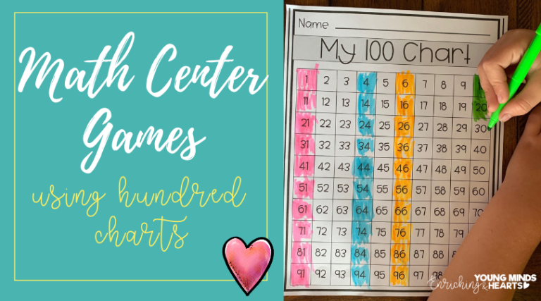Math Center Games Using a Hundred Chart - Enriching Young Minds & Hearts